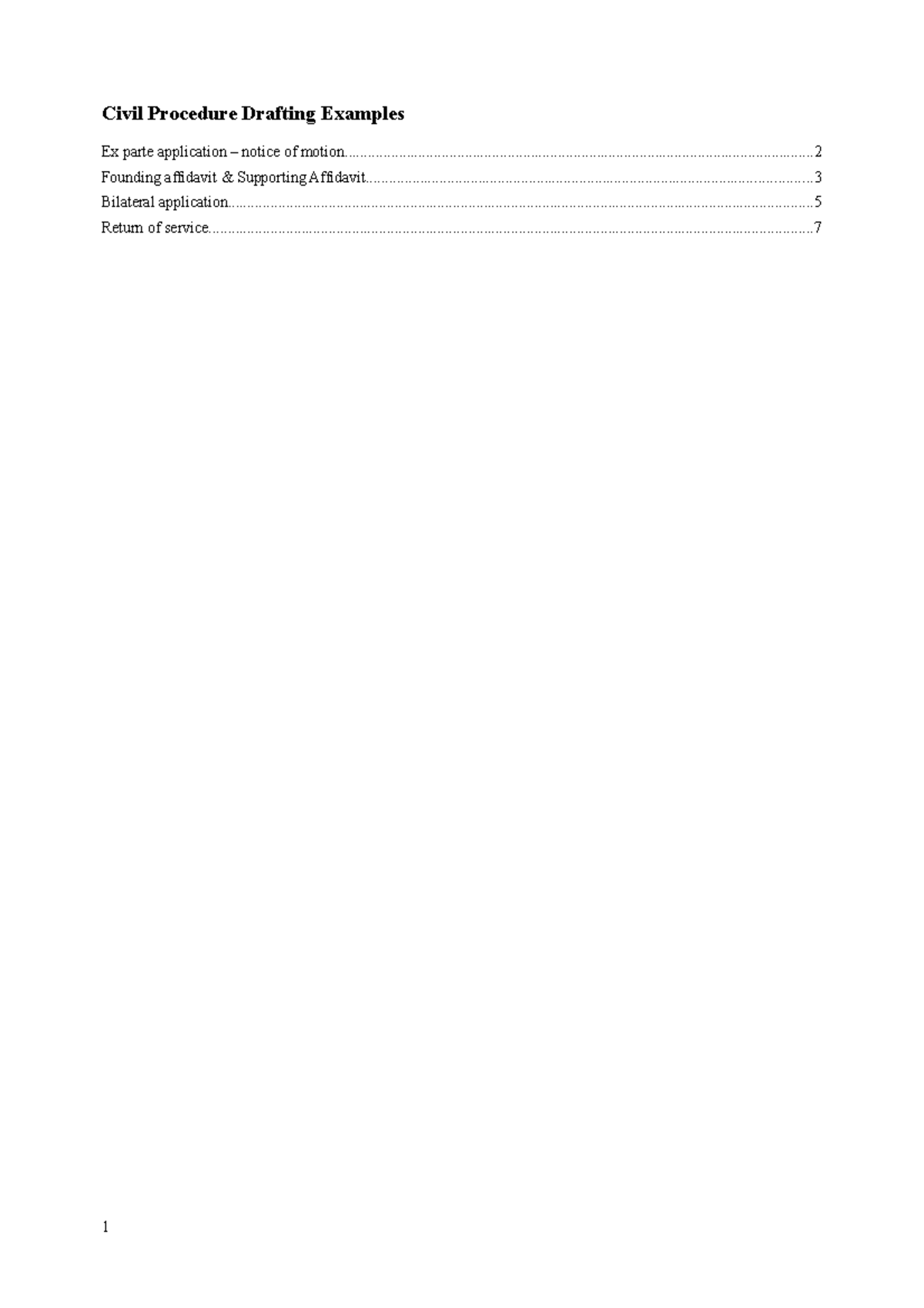 Drafting examples - 2021 summaries - Civil Procedure Drafting Examples ...