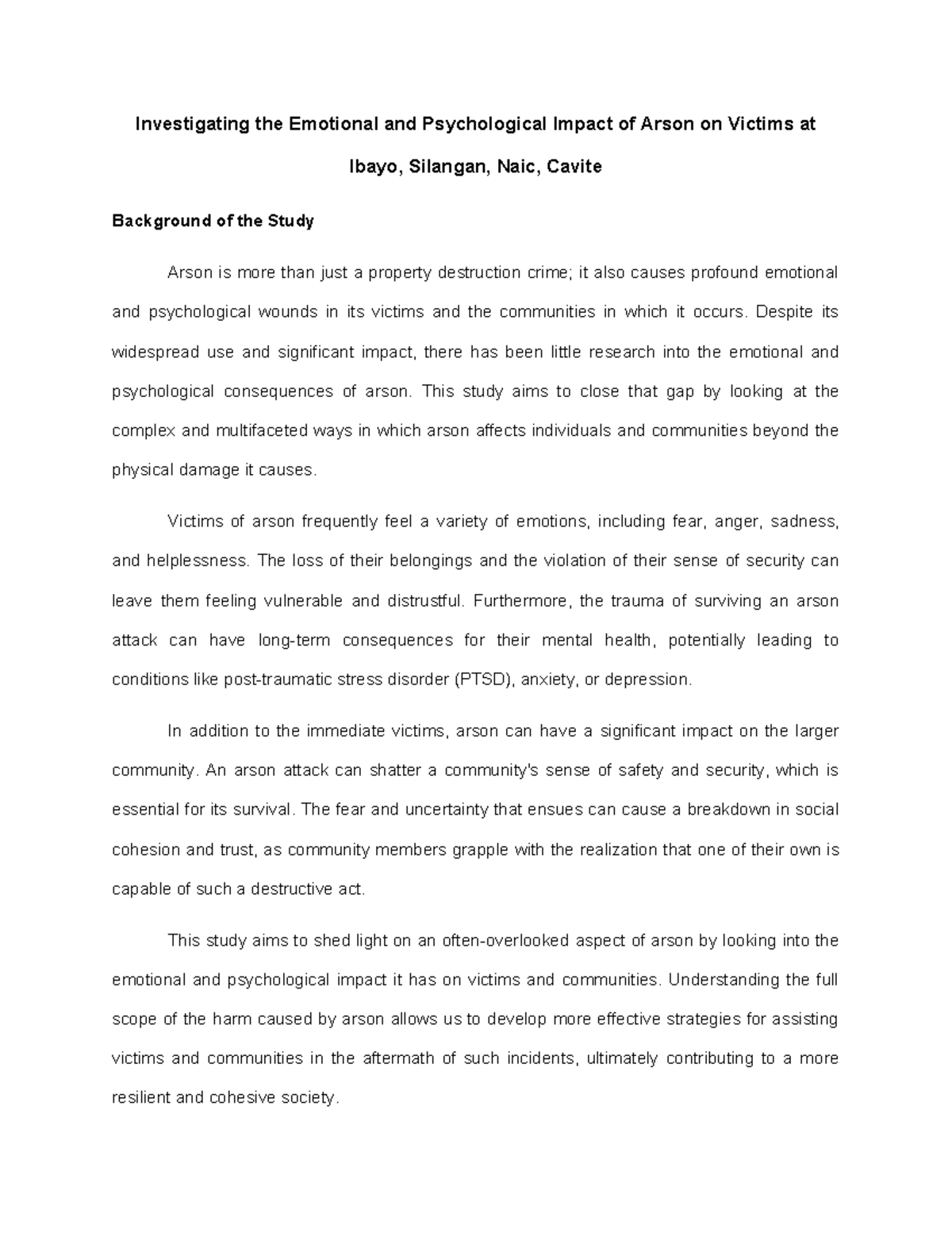 Joshua-Abad-Arson - Thesis Paper - Investigating the Emotional and ...