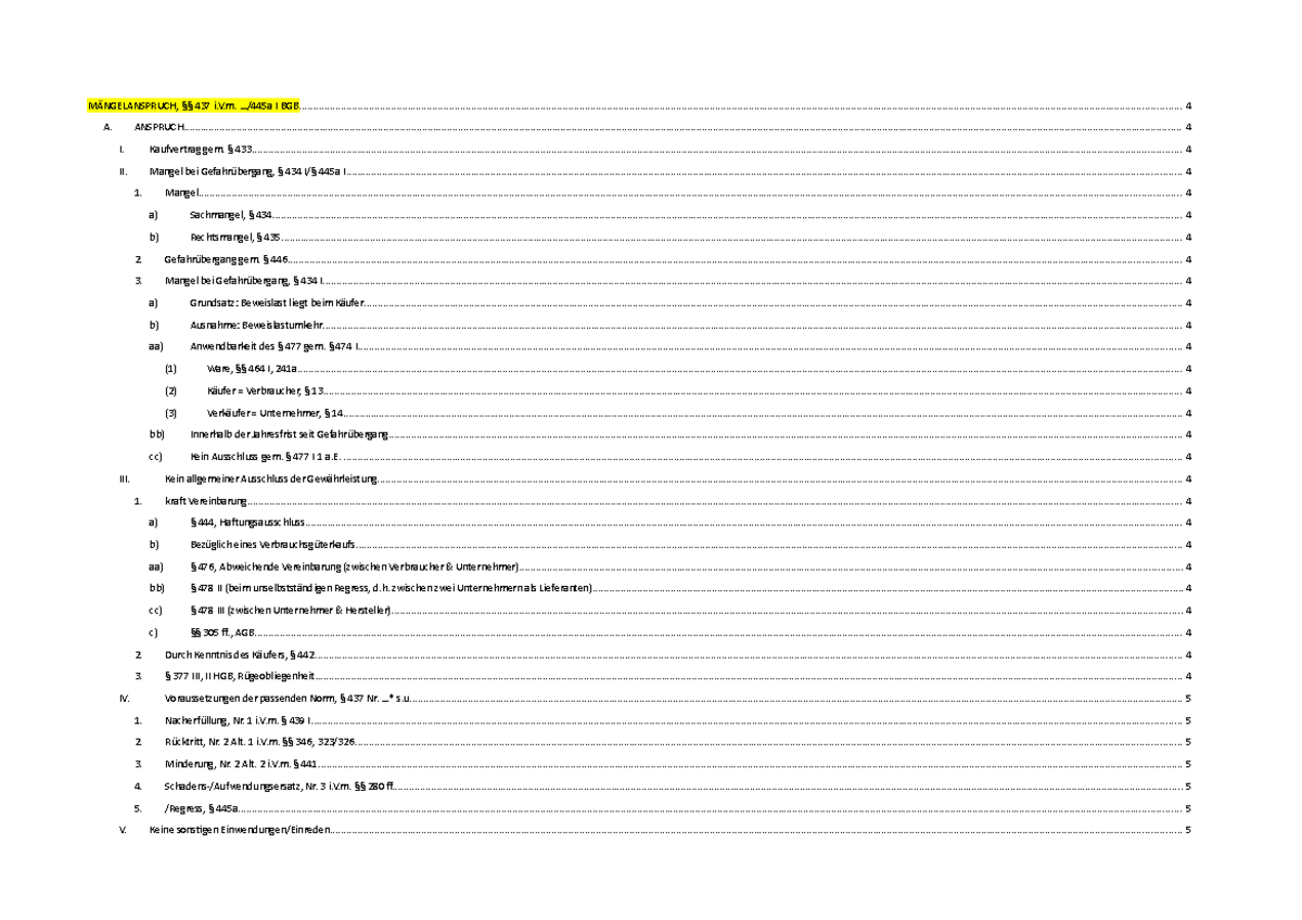 § 437, Mängelanspruch - Schema bei Prof. Petersen und Aufarbeitung im ...