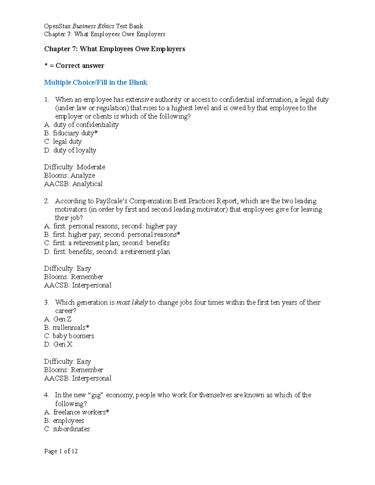 OSX Ethics TB Ch07 Employees Owe Employers - Chapter 7: What Employees ...