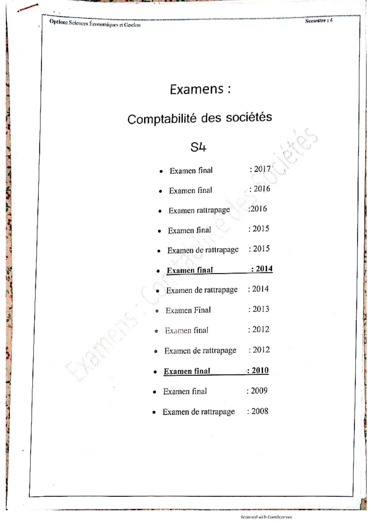 Comptabilité de société examens - comptabilité générale - Studocu