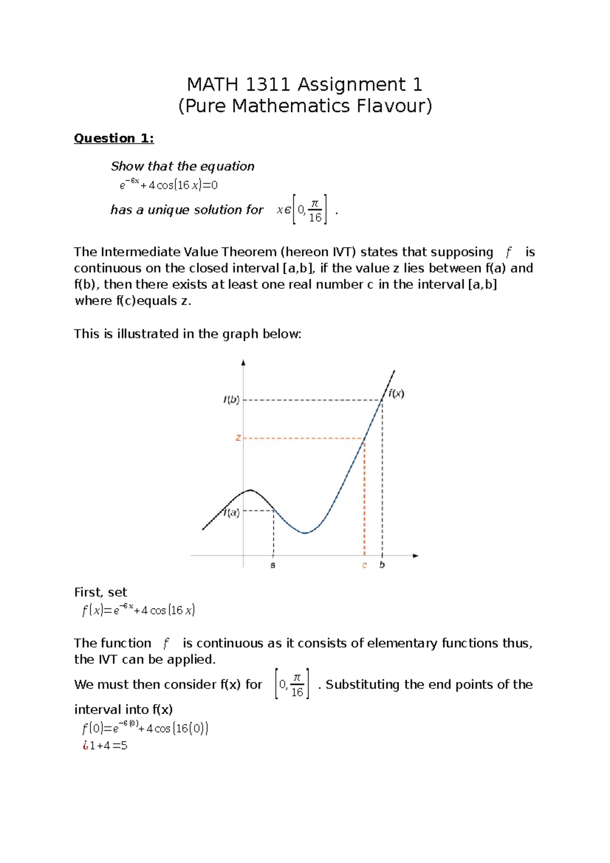 MATH 1311 Assignment 1 copy - MATH 1311 Assignment 1 (Pure Mathematics Flavour) Question 1: Show ...