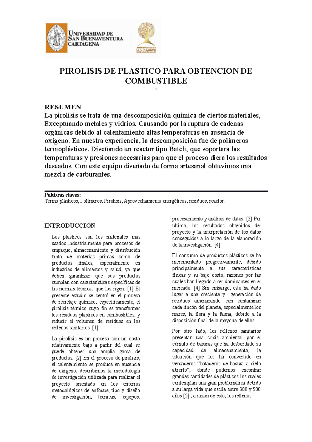 Proyecto finan 3 - Diseño de reactor, para el proceso de pilosis ...