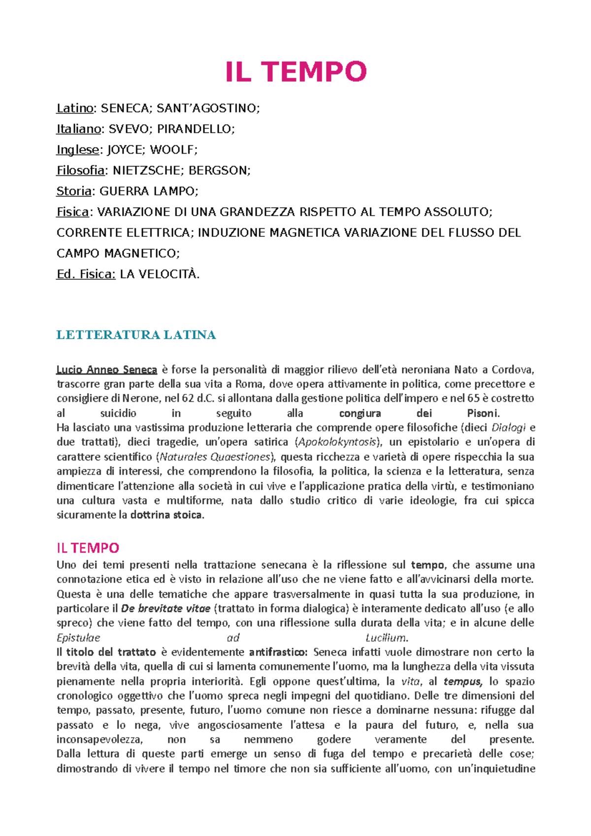 TEMP0 - Tempo tesina - Lingua e Letteratura Italiana (Linguistico ...