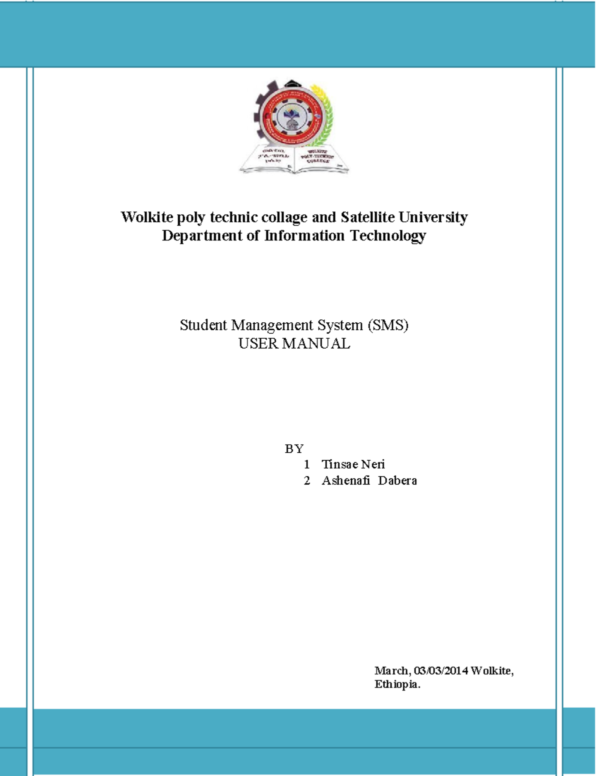Student Management System UM - Wolkite poly technic collage and ...