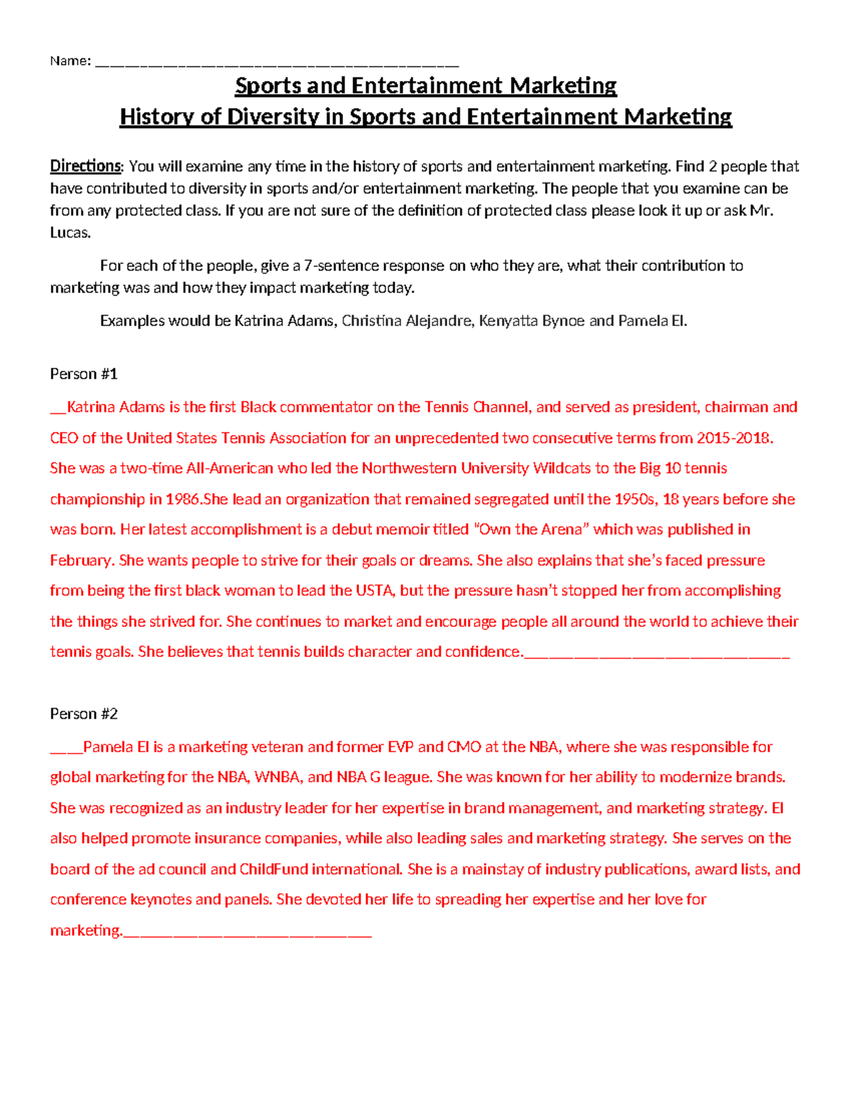 Diversity in Sports Marketing - Name ...