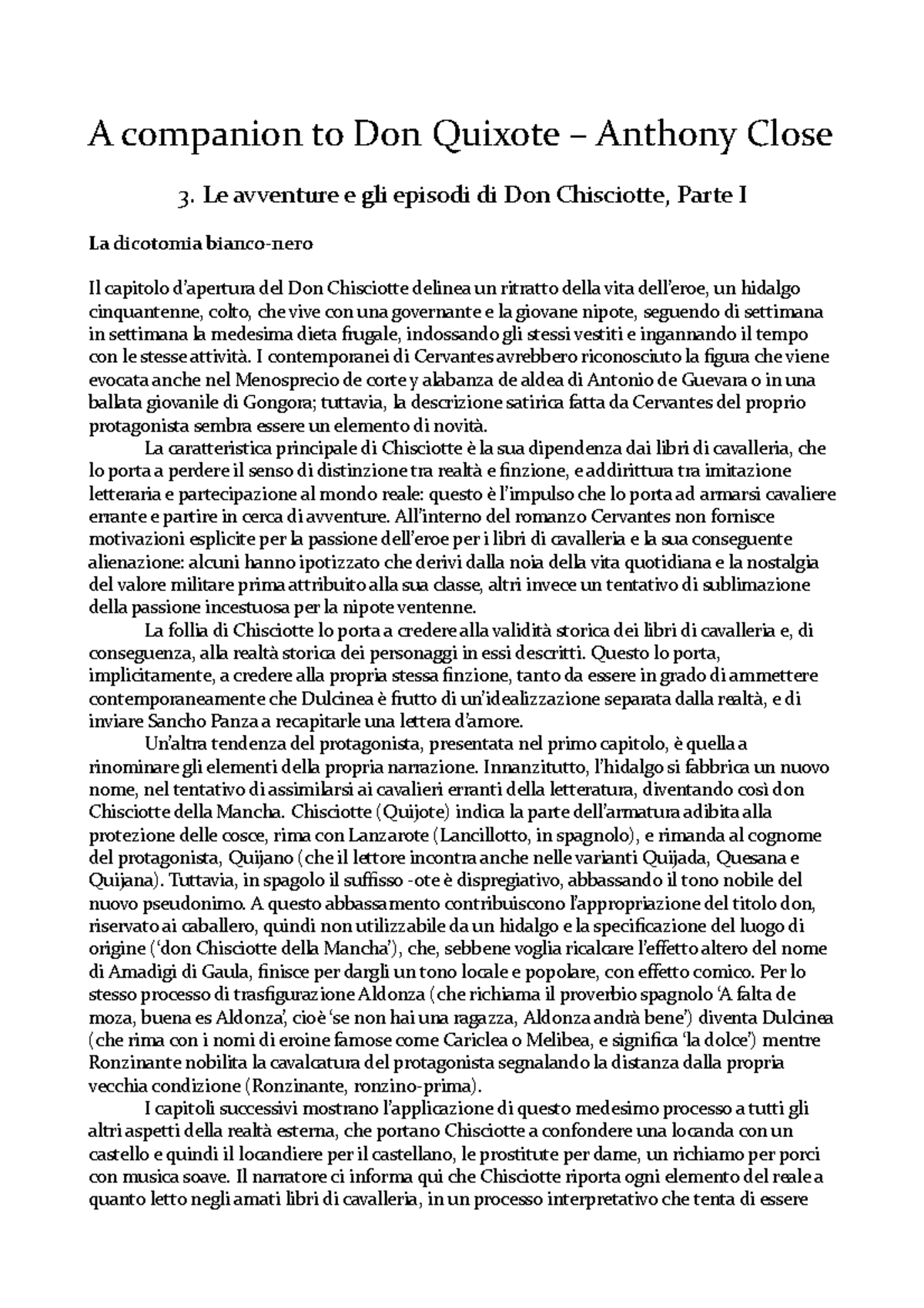 A companion to Don Quixote - A. Close (Italiano) - A companion to Don ...