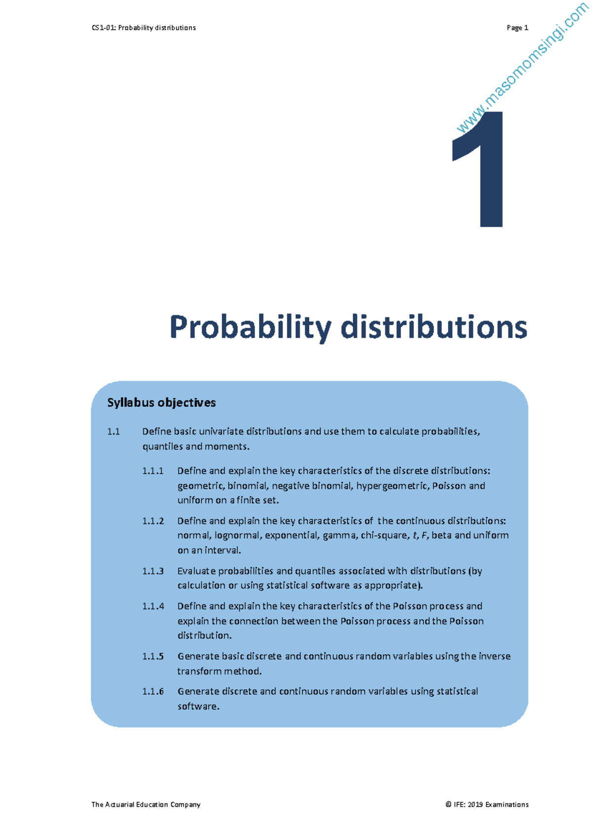 Probability & Stats 3. BMA4102 - CS1-01: Probability distributions Page ...