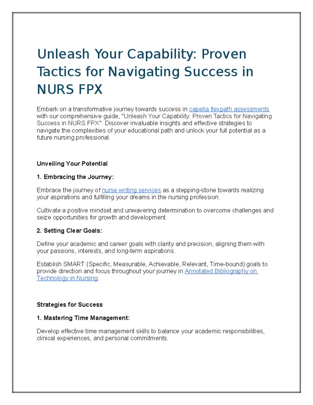 Unleash Your Capability - Proven Tactics for Navigating Success in NURS ...