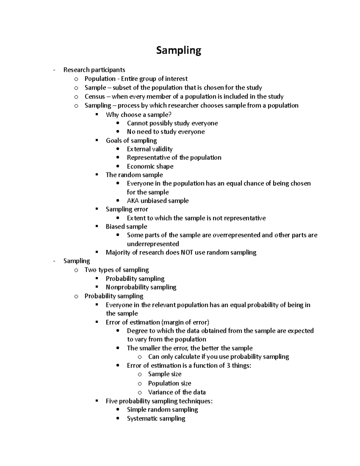 Sampling CH7 - Research Methods in Psychology. Professor Chelsea ...