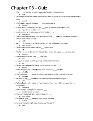 Quiz 1 - An Overview of Computers and Programming - Chapter 01 - Quiz A ...