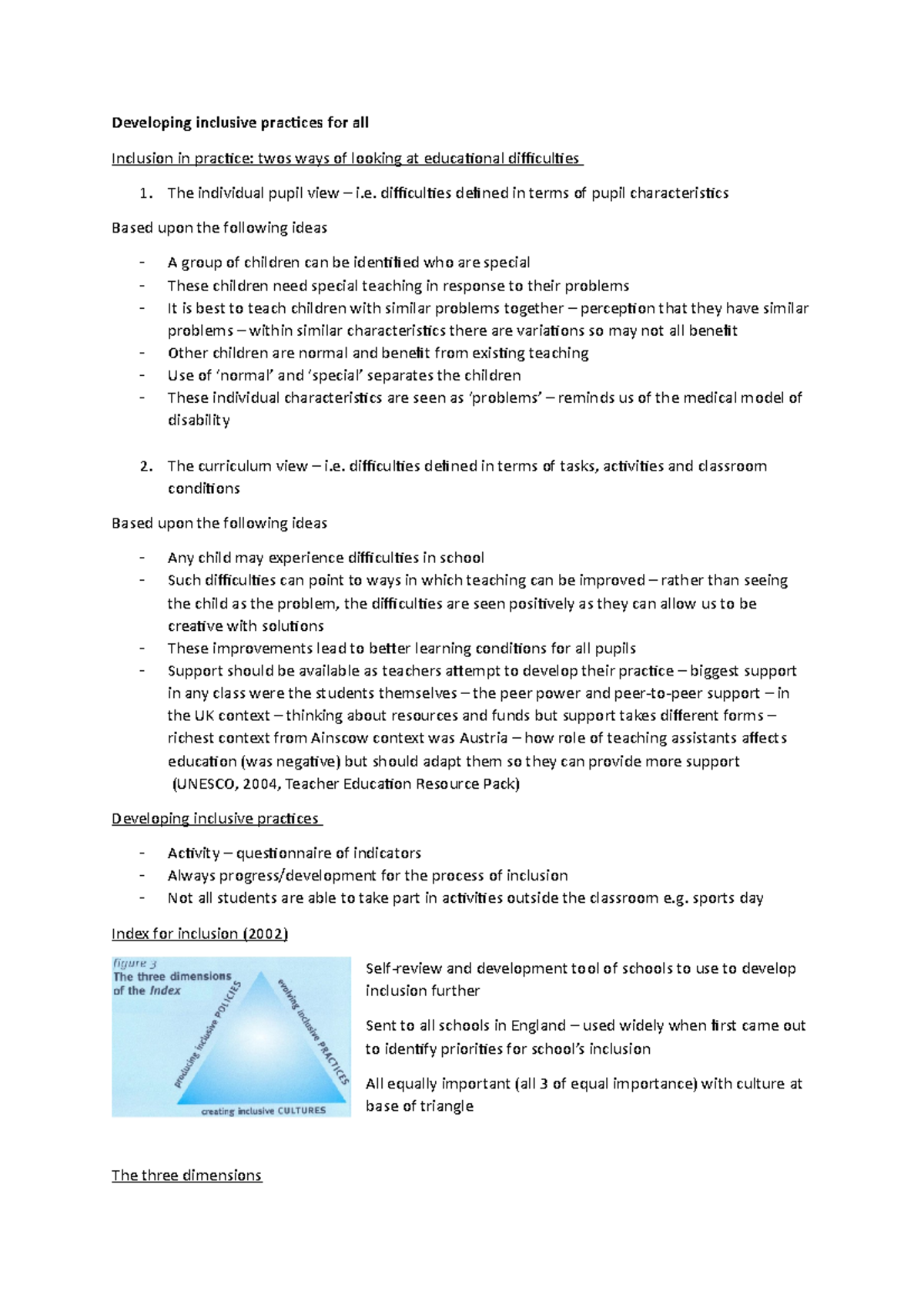 Lecture 4 Developing inclusive practices for all - Developing inclusive ...