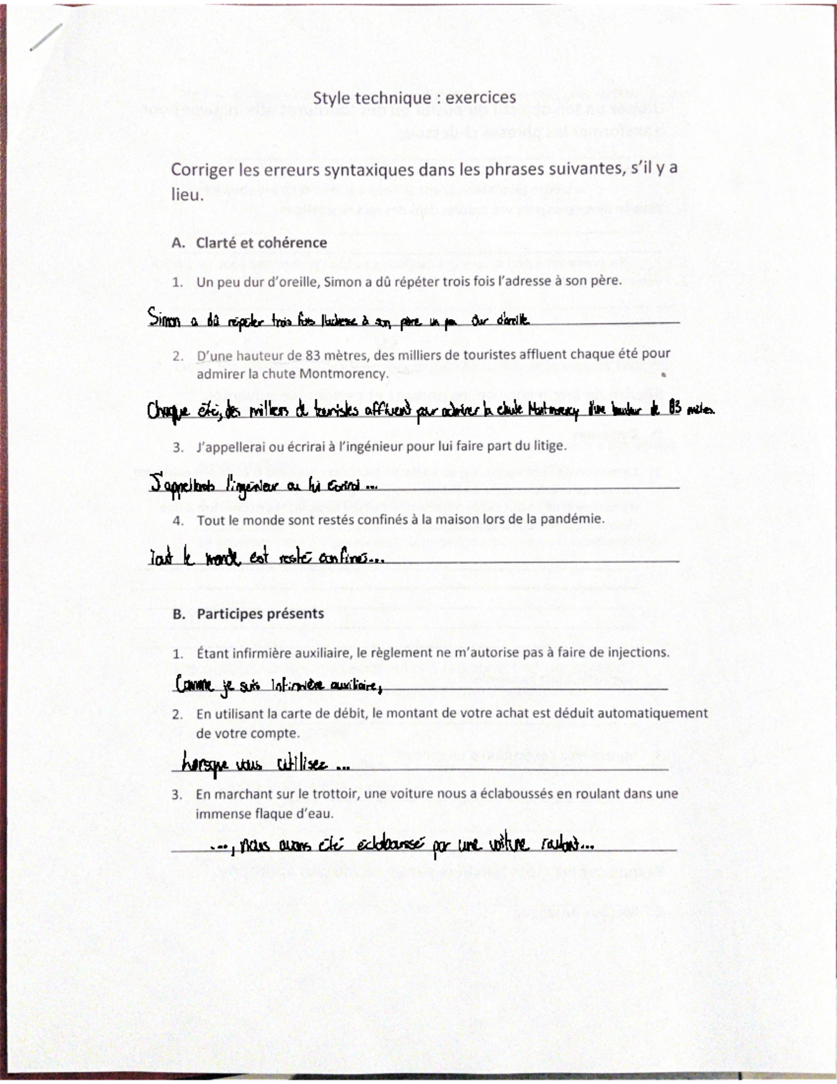 COM129 - Style Technique - Lo Cokrme Styletechnique:exercices ...