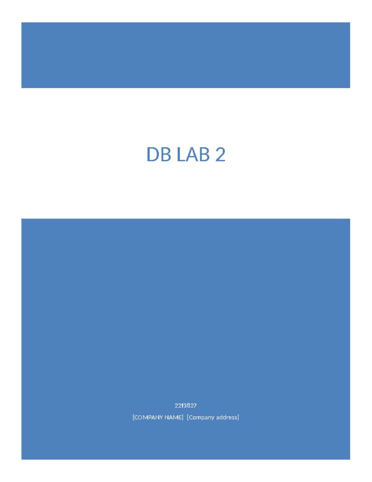 Db lab 2 3827 - none - DB LAB 2 22f3827 DB LAB 2 22f3827 Q1 Y zt Ascending New Calibri (Detail ...