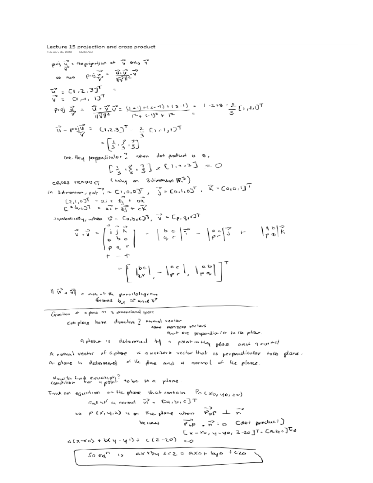 Dot Products Nd Cross Products MATH 211 Warning TT Undefined