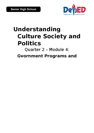 UCSP-Reviewer - UCSP 2ND QUARTER( 1ST SEM) REVIEWER - MODULE 1: SOCIAL ...