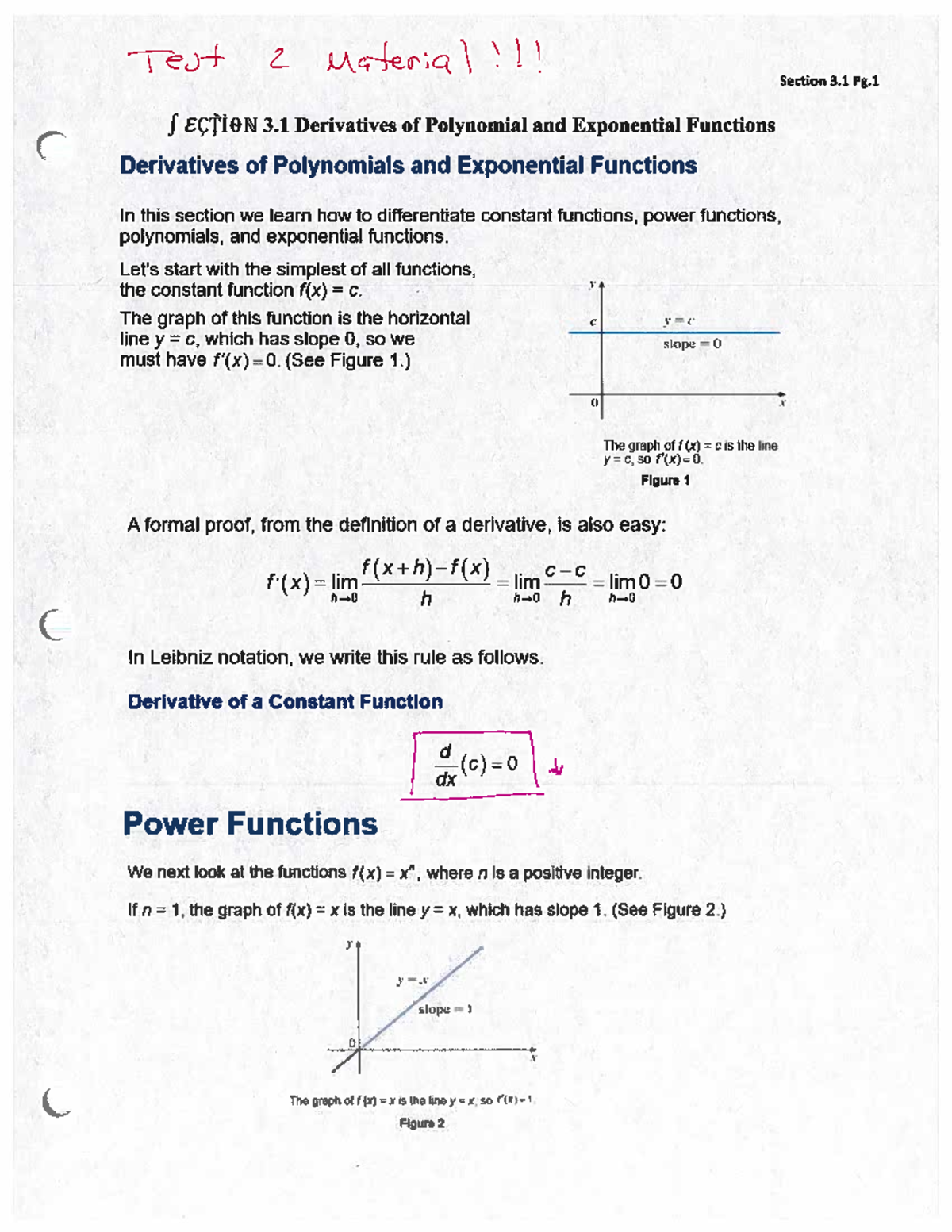 Section 3.1 Notes DONE in Class - MATH 151 - Studocu