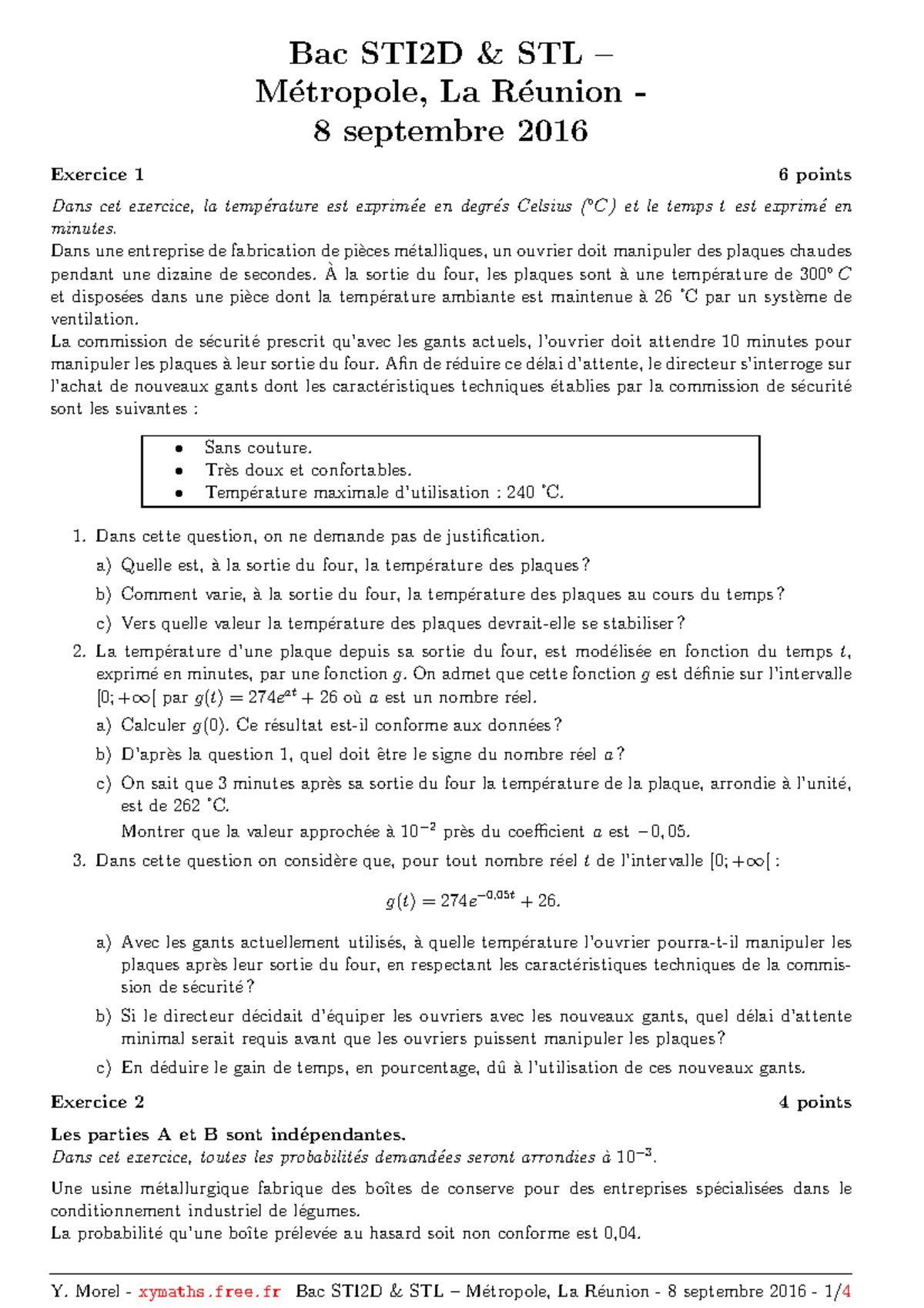 Bac STI2D septembre 2016 - Bac STI2D & STL – M ́etropole, La R ́eunion ...