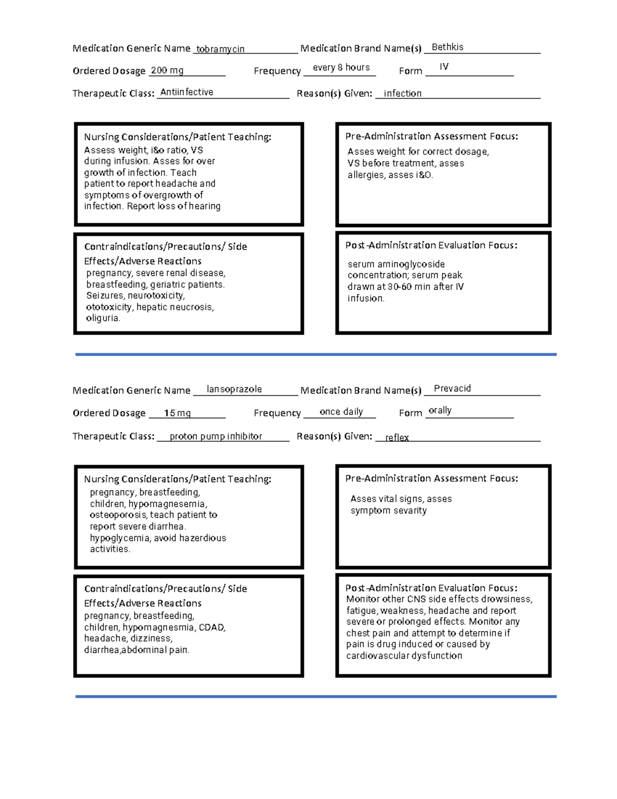 Med Card Template Standard Final - Medication Generic Name ...