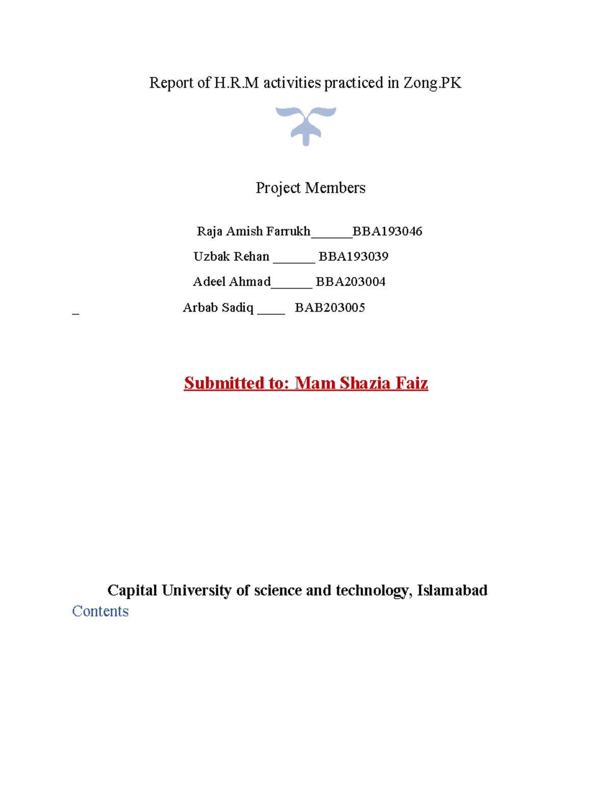 Report HRM Finalize - project final - Report of H.R activities ...