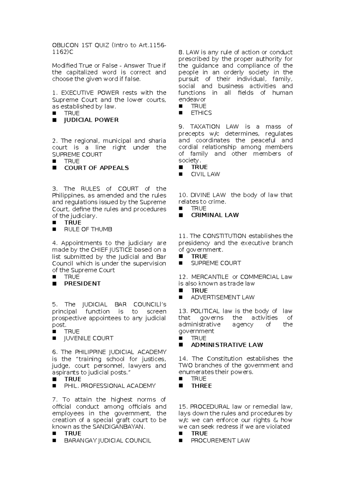 Oblicon-rev - oblicon reviewer - OBLICON 1ST QUIZ (Intro to Art- 1162)C ...