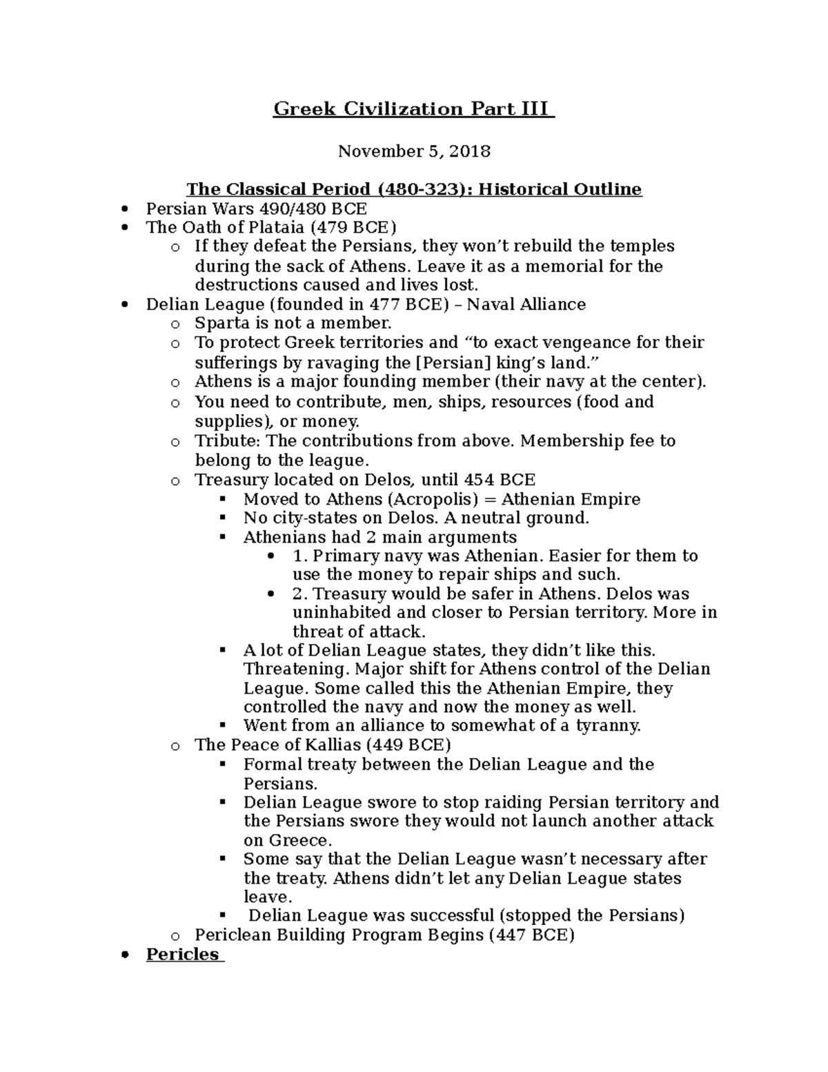 Greek Civilization Part III - Greek Civilization Part III November 5 ...