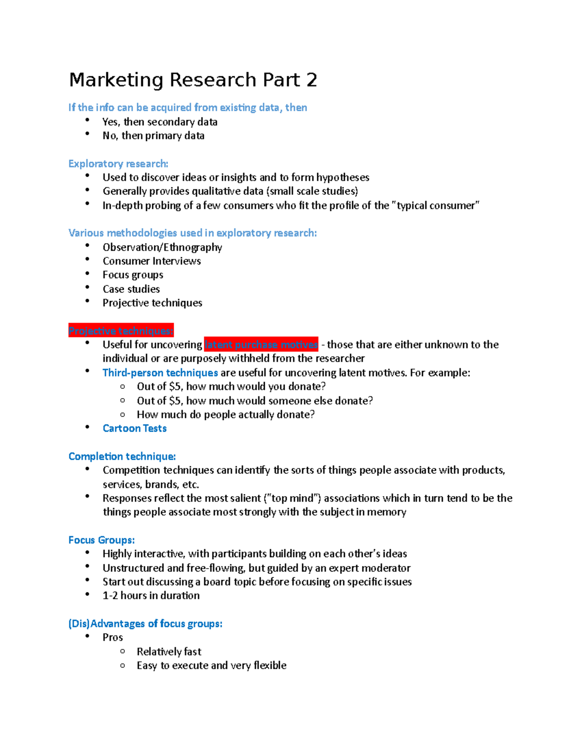 Marketing Research Part 2 - For example: o Out of $5, how much would ...