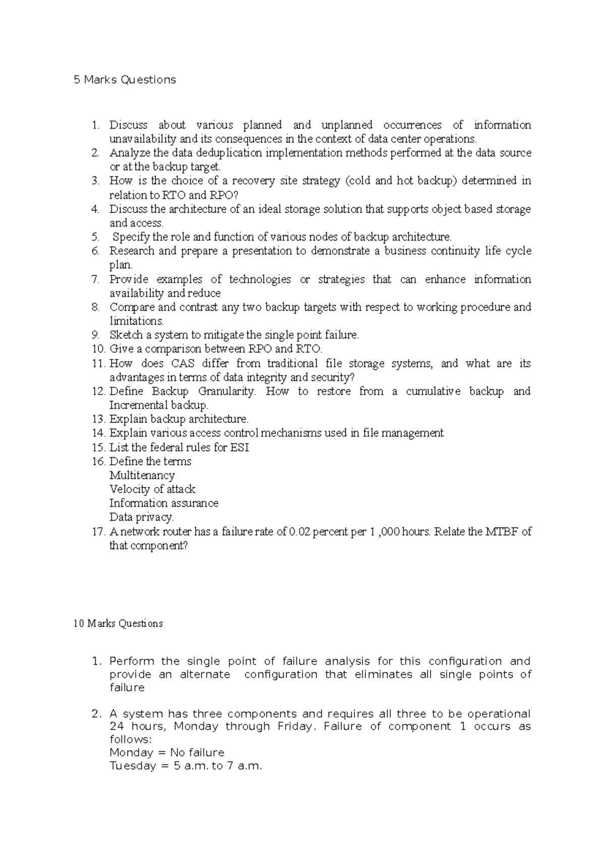 question bank imp - 5 Marks Questions 1. Discuss about various planned ...