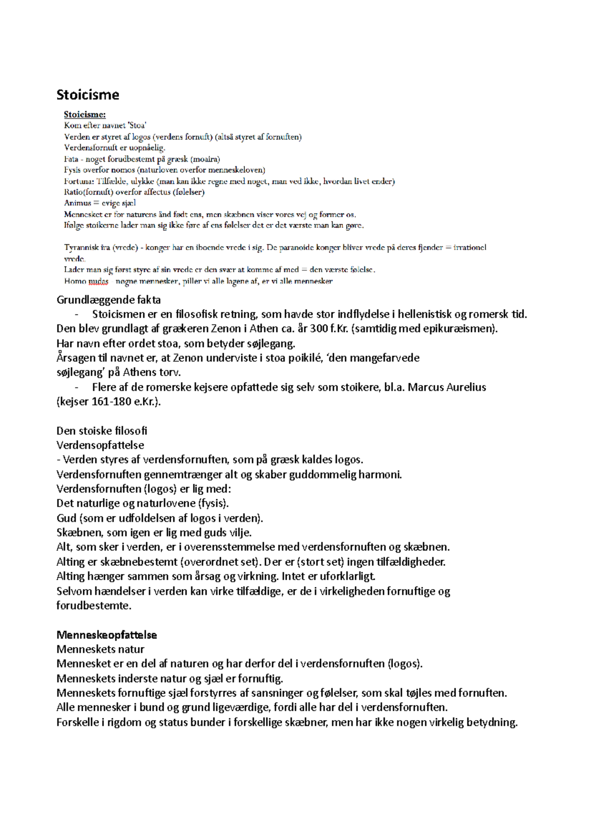 Stoicisme og epikuræismen - Stoicisme Grundlæggende fakta - Stoicismen ...