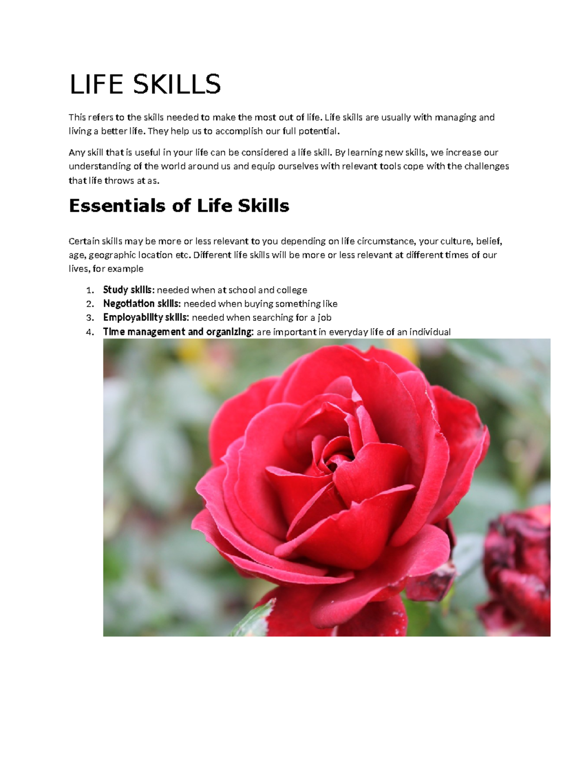 Knecexam - kneck - LIFE SKILLS This refers to the skills needed to make ...
