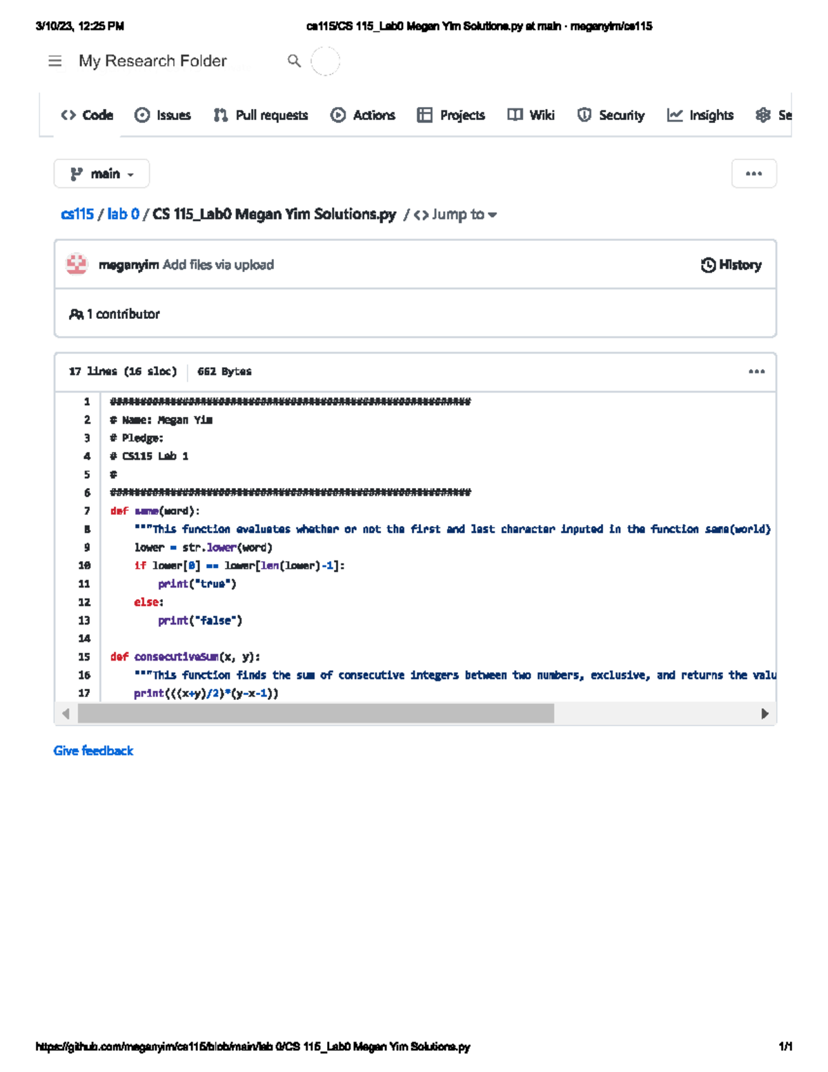 Lab 0 - Professor: Zumrut Akcam-Kibis - CS 115 - Studocu