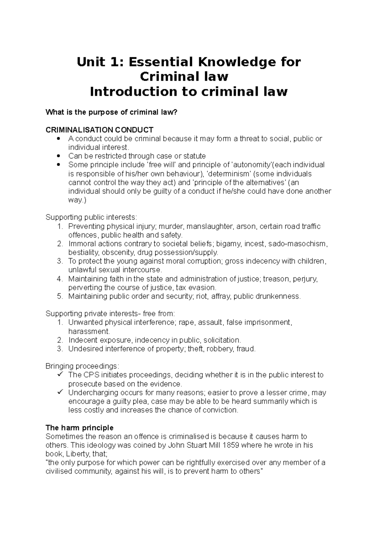 Unit 1- Introduction to Criminal Law mens yea - Unit 1: Essential ...