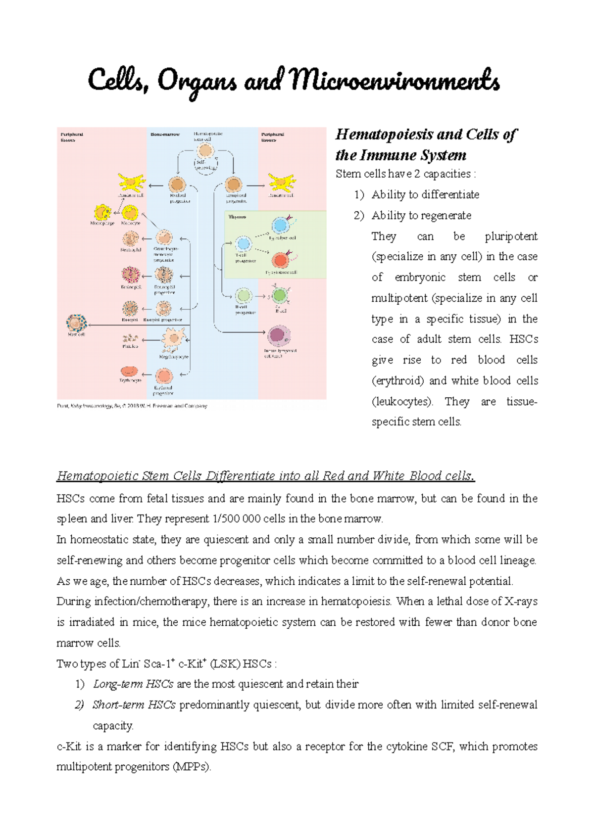 Immunology - Chapter 2 Cells, Organs and the Microenvironments of the Immune system - Cells ...