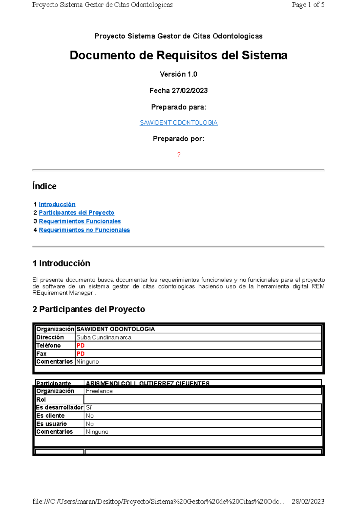 Evidencia Taller para la determinación de las especificaciones funcionales del software y - Studocu