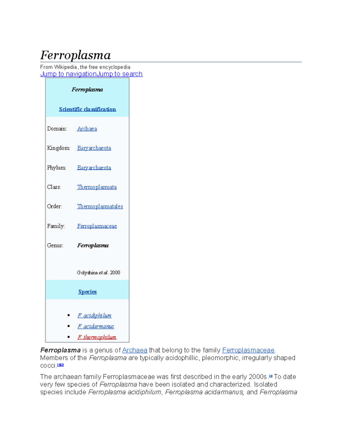 27 - Lecture notes 4 - Ferroplasma From Wikipedia, the free ...