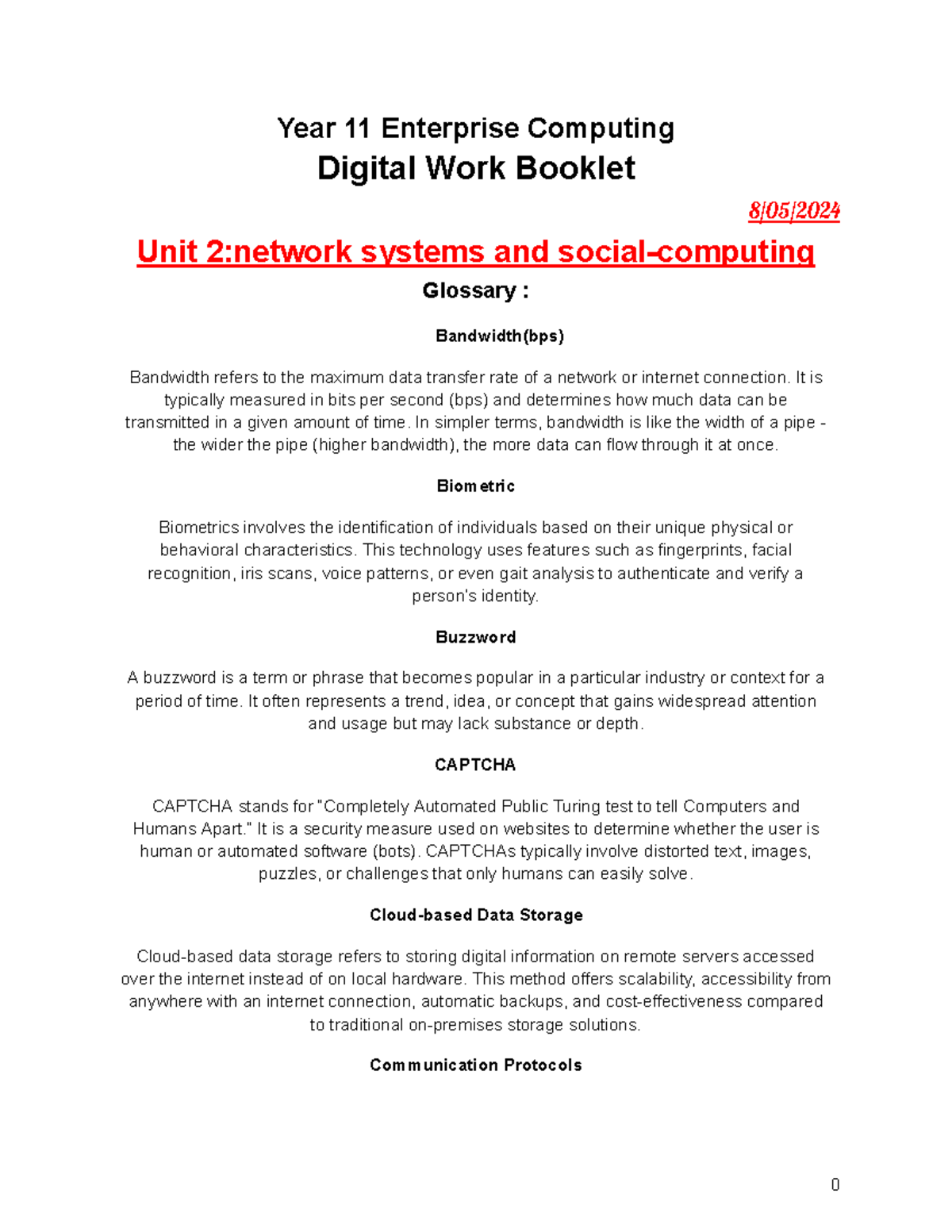 Unit 2 Networking Systems and Social-Computing (Google Doc - Digital Work Booklet) For Term 2 ...