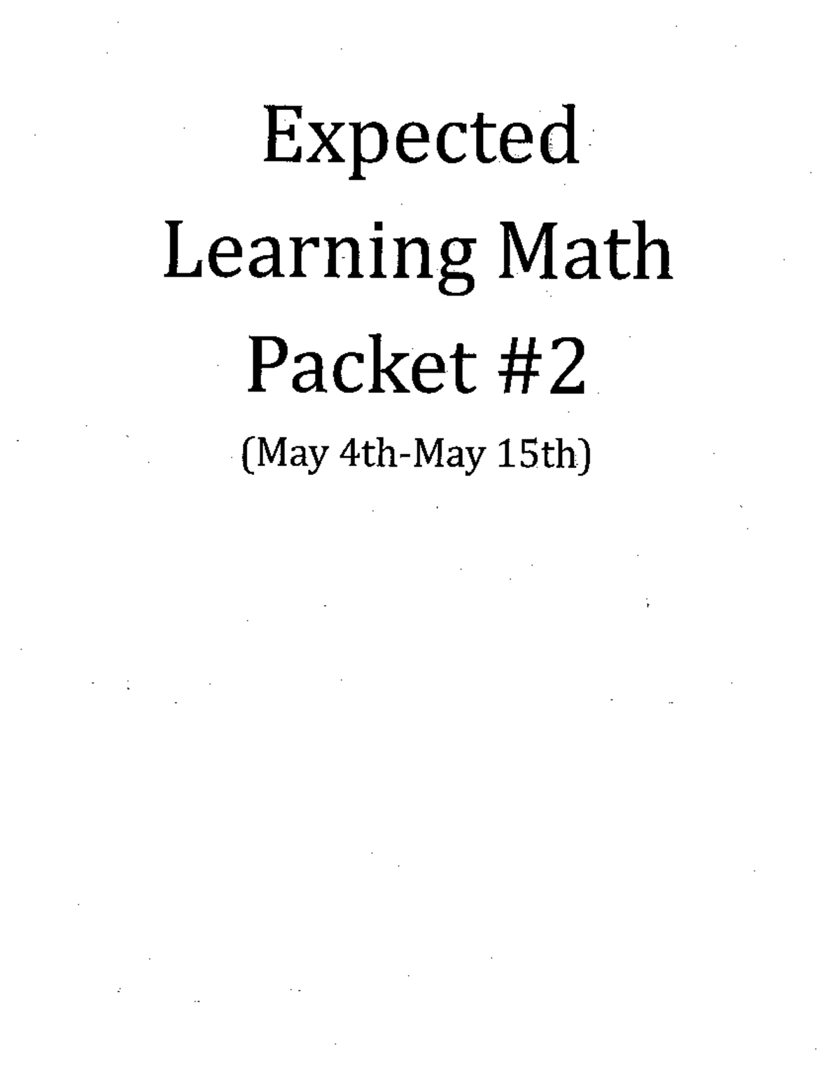 Packet #2 Math - Mathématiques3 - Studocu