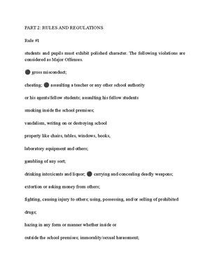 B - SCHOOL RULES - Regularity of attendance and punctuality are ...