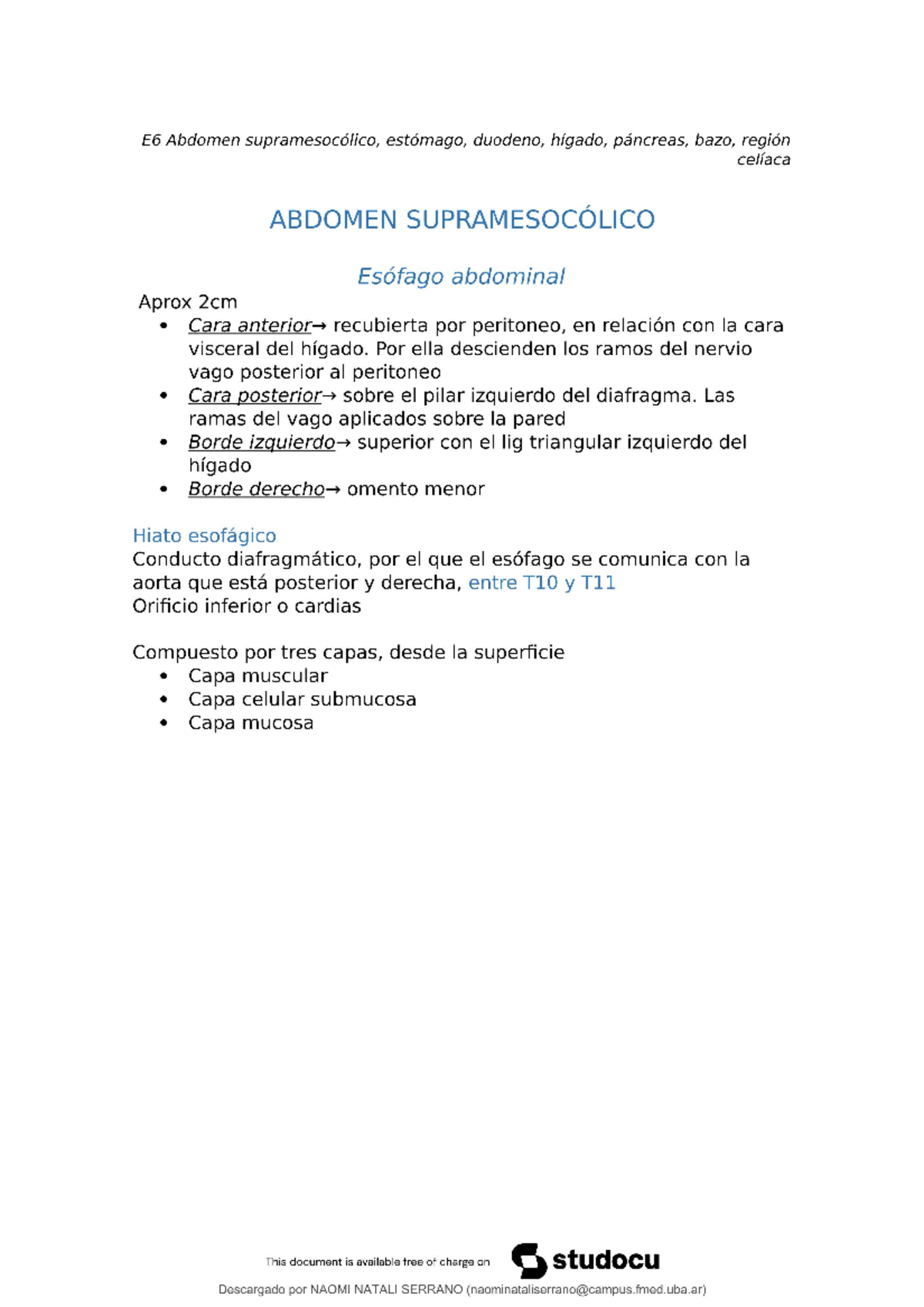 Copia de Adbomen Supra - Anatomía - Studocu