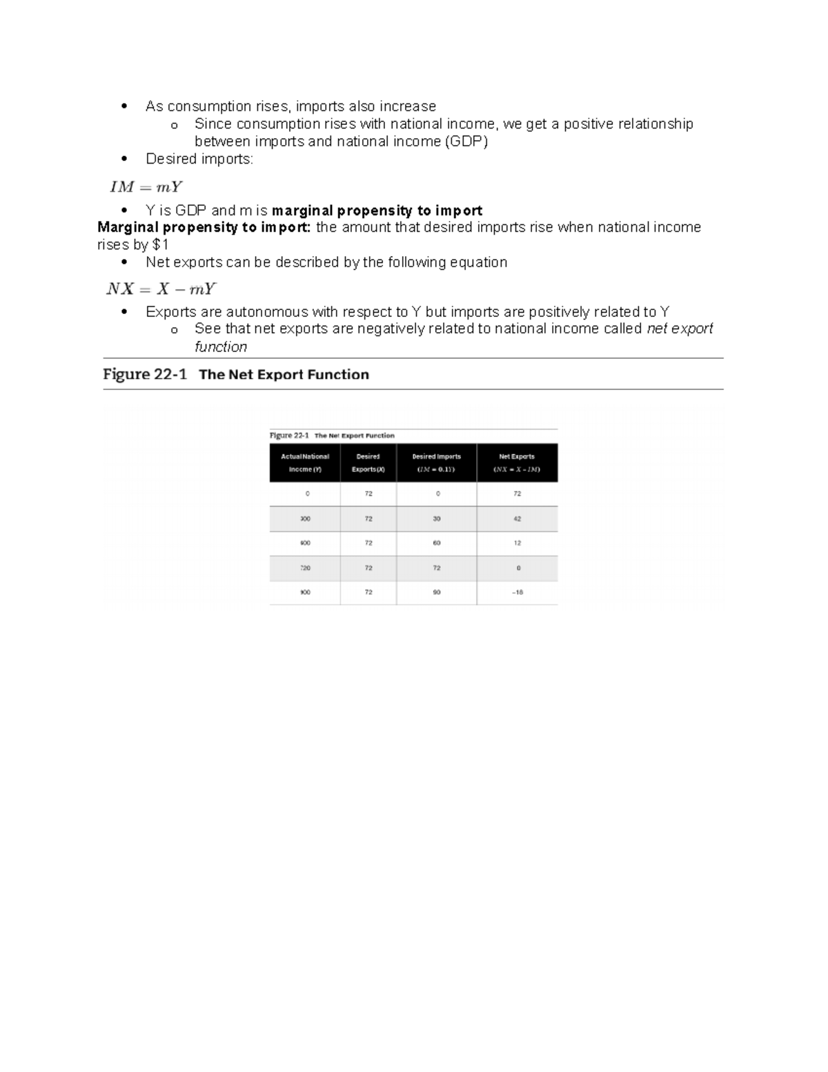 Chapter 3 - notes taken in class - As consumption rises, imports also ...