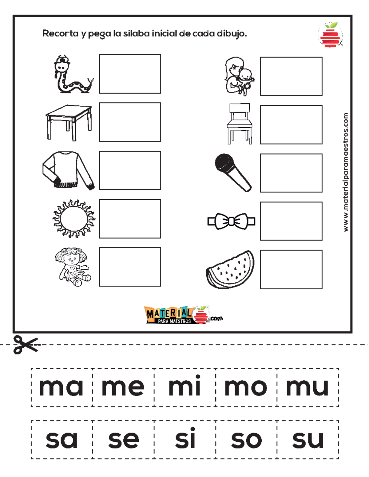 Actividad recortable de las silabas - didactica lengua ...