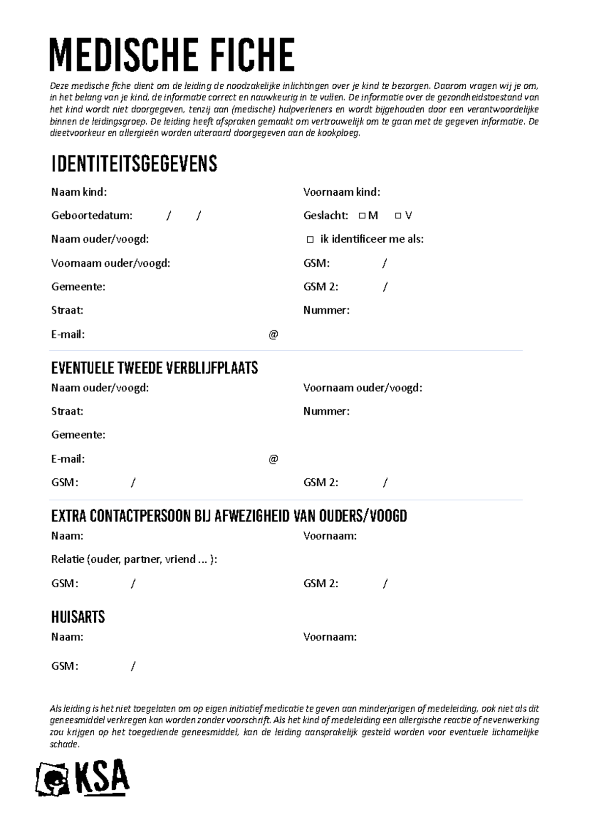 Blanco medische fiche - lop - MEDISCHE FICHE IDENtiteitsgegevens ...