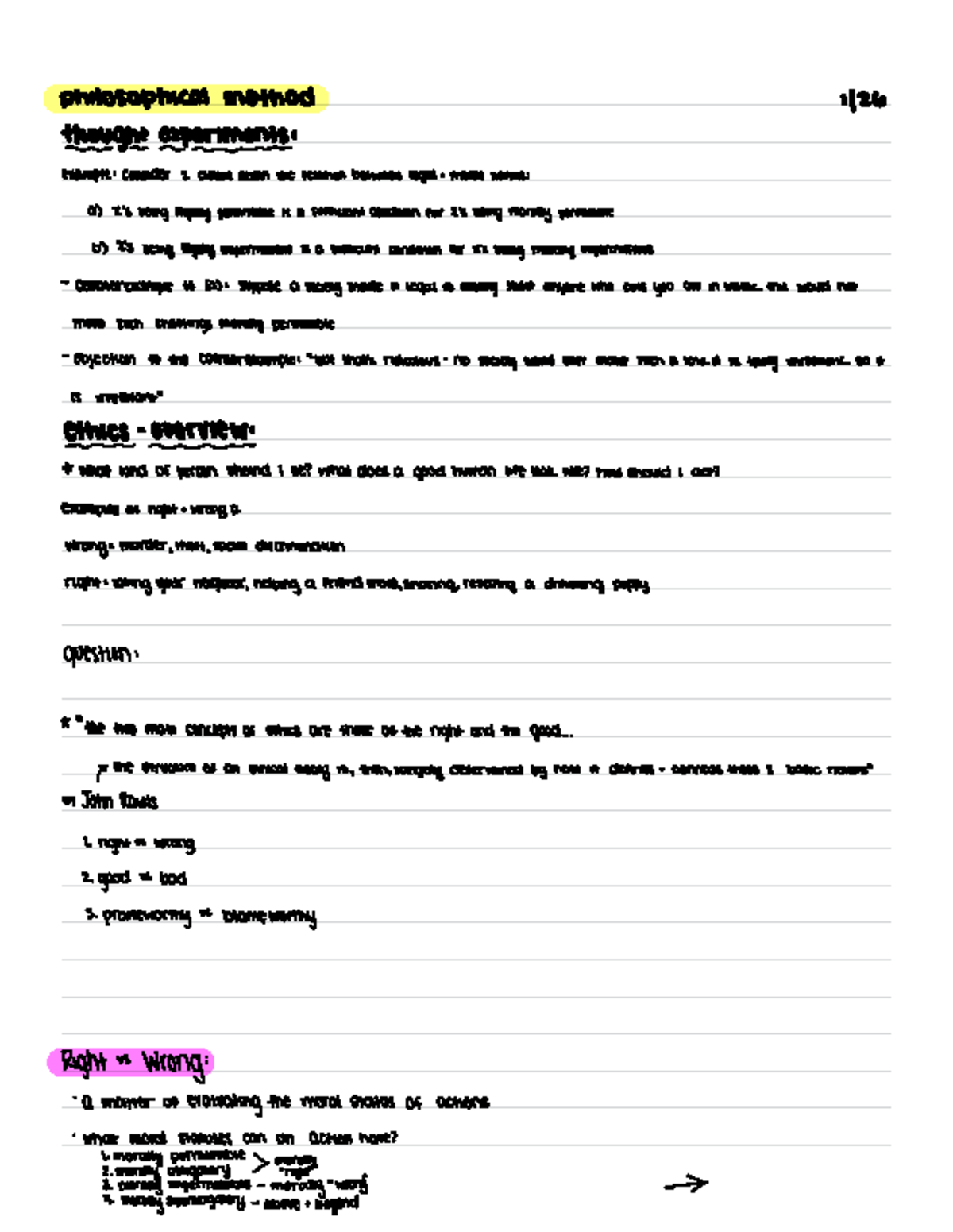 Phl225 1 - philosophical method - philosophical method 1124 I thought ...