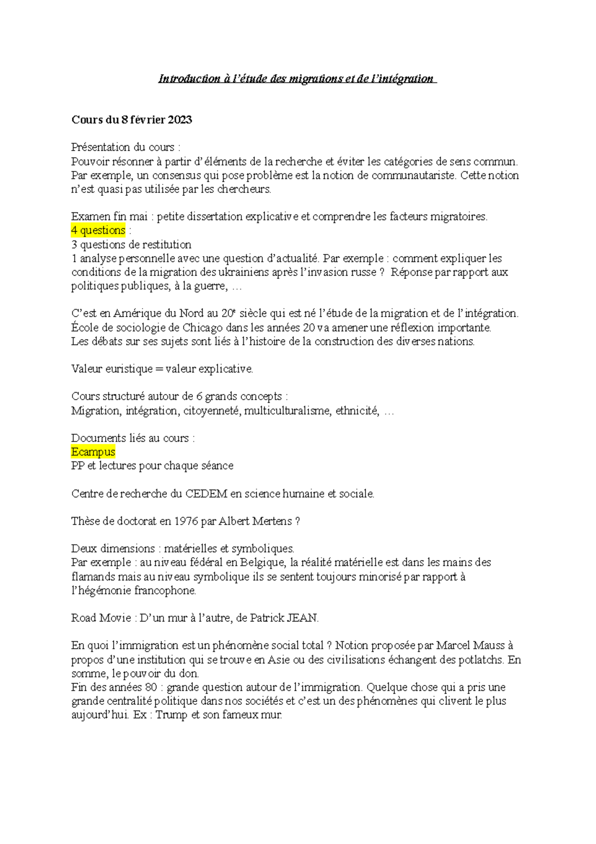 Intégration et migration - Introduction à l’étude des migrations et de ...