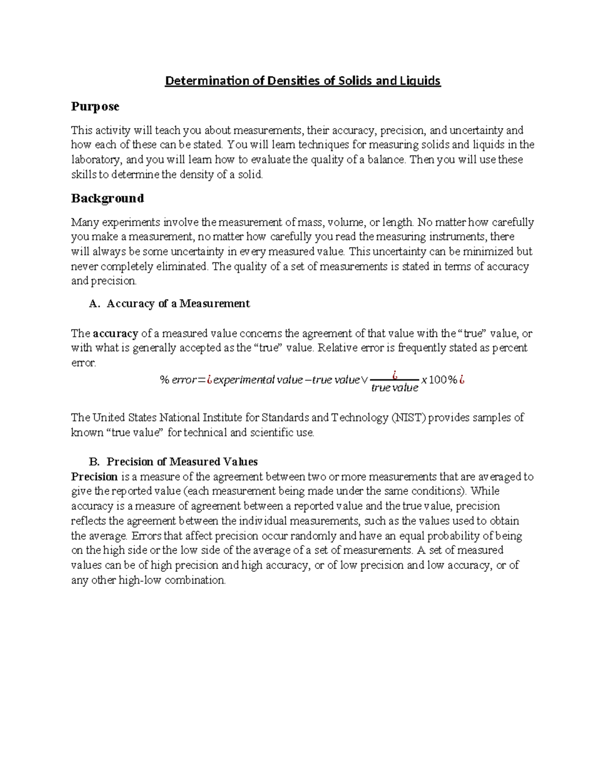 Determination of Densities Liquids-1 to submit - ####### Determination ...