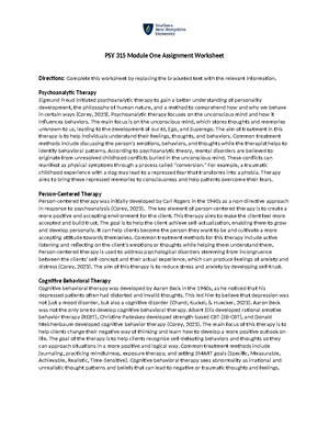 Psychoanalytic and CBT - Psychoanalytic and Cognitive Behavior Therapy ...