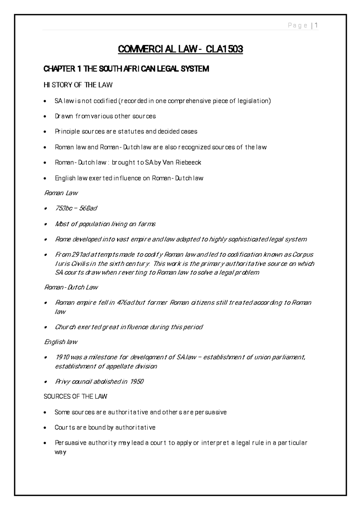 Commerciallaw-CLA150-Notes - COMMERCIALLAW-CLA 1503 ...