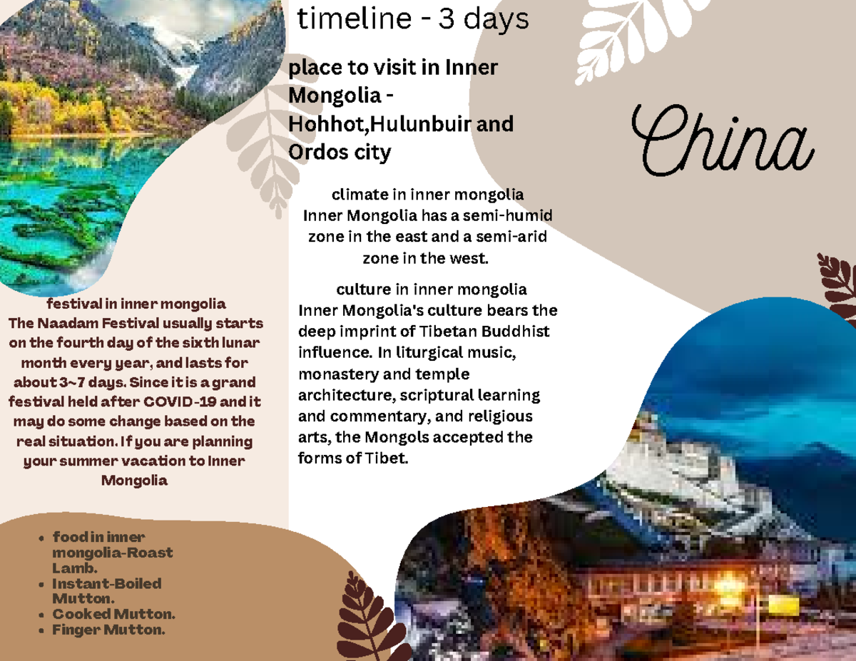 Brown Creative Your Travel Agent Trifold Brochure - China timeline - 3 ...