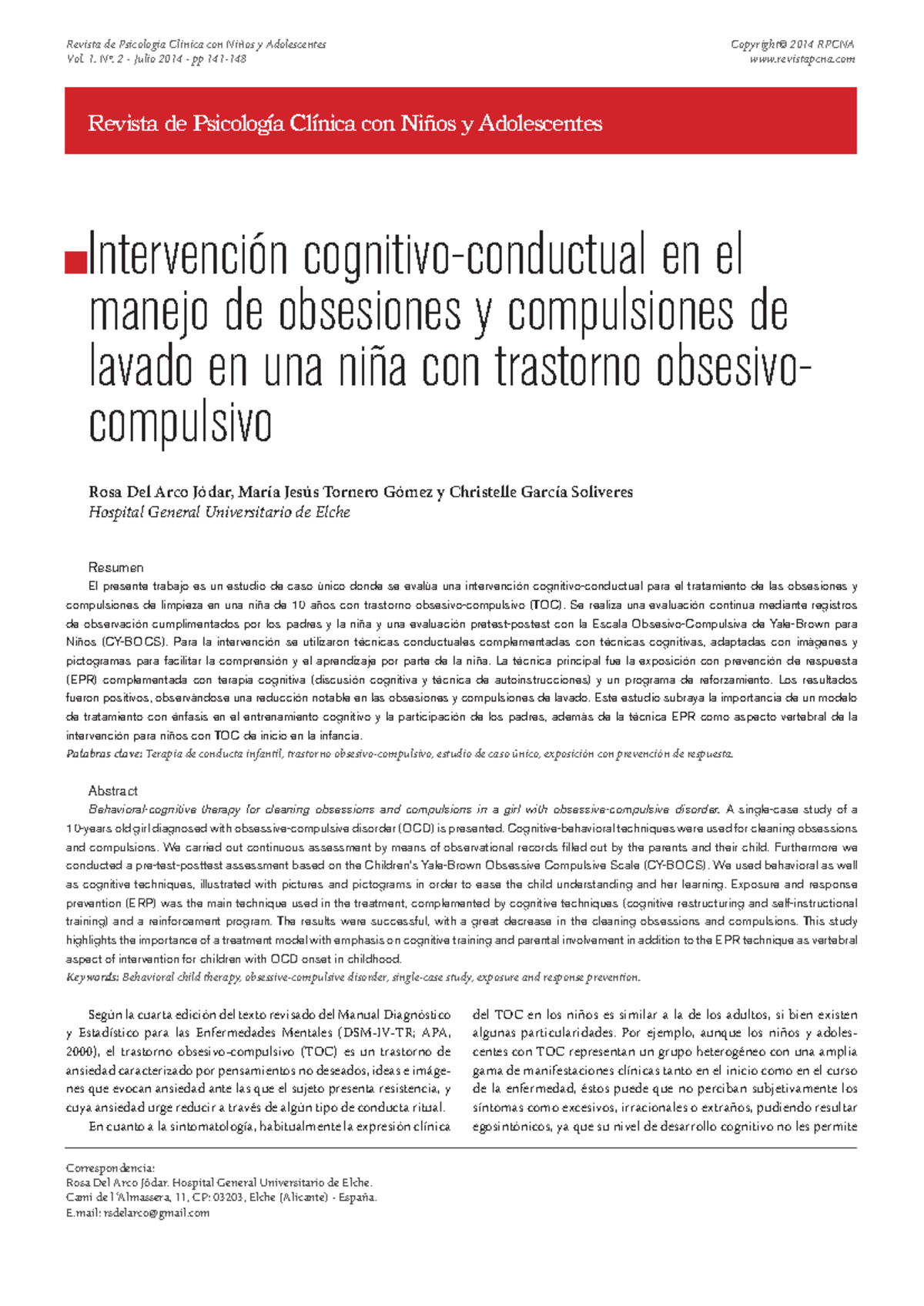 5-rpcna vol - thththth - Revista de Psicología Clínica con Niños y ...