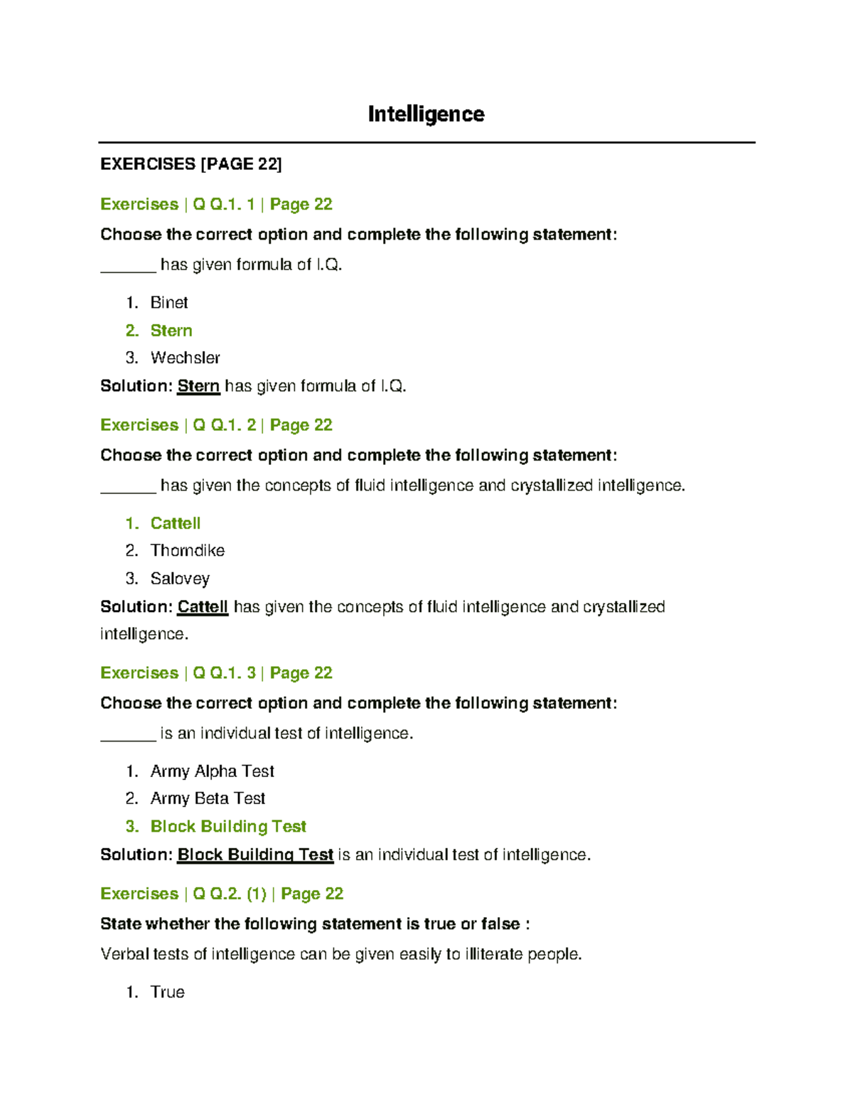 Les 2 - it is notes to prepare - Intelligence EXERCISES [PAGE 22 ...